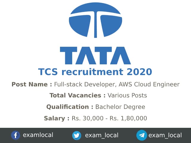 TCS Recruitment 2020 | Various Network Admin, Full-stack Developer, AWS ...