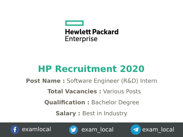 HP Recruitment 2020 | Various Software Engineer (R&D) Intern Jobs ...