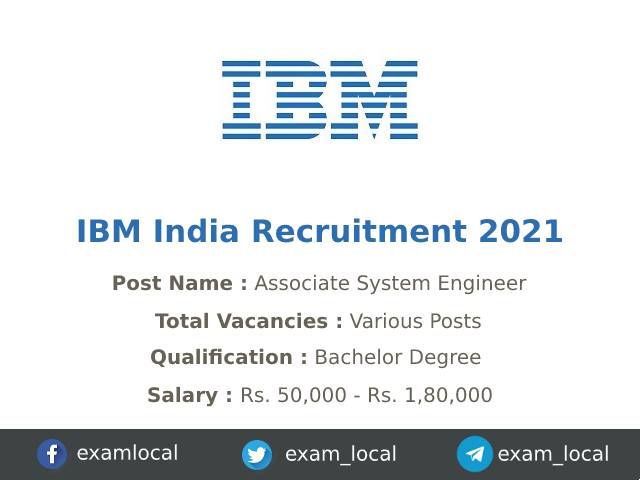 IBM Recruitment 2021 | Various Associate Systems Engineer Jobs - ExamLocal.in