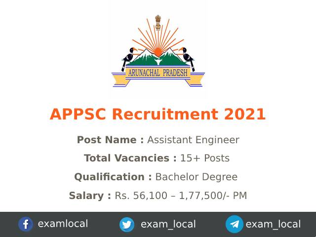 APPSC Recruitment 2021 | 15 Assistant Engineer Jobs - ExamLocal.in