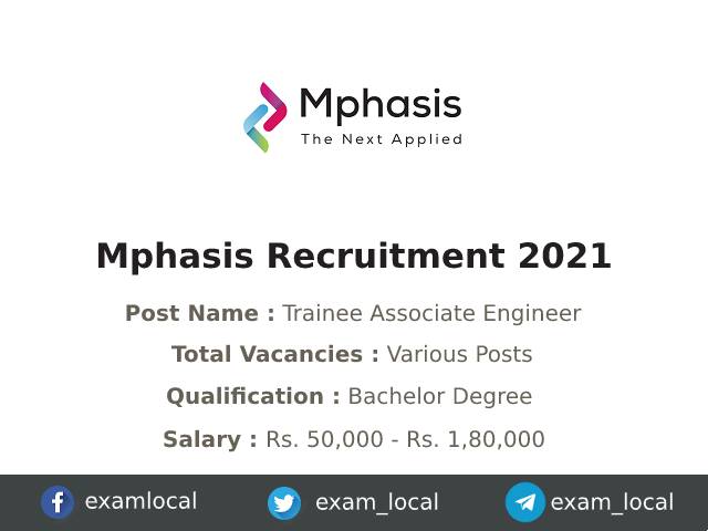 Mphasis Recruitment 2021 | Various Trainee Associate Software Engineer ...