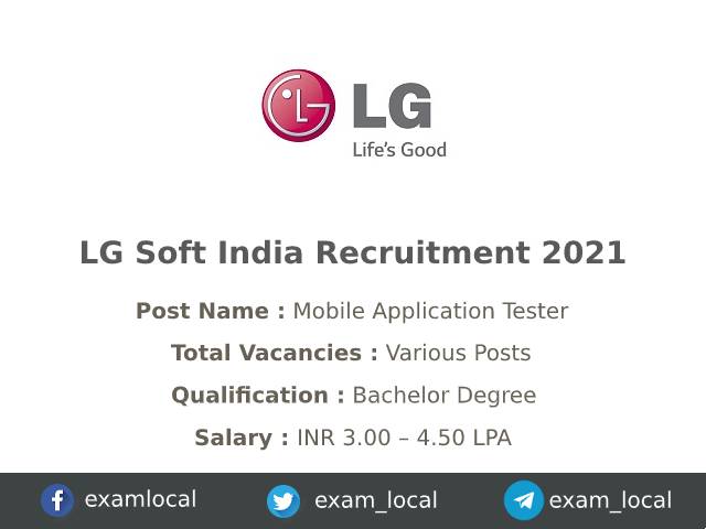LG Soft India Recruitment 2021 | Various Software Engineer Jobs ...