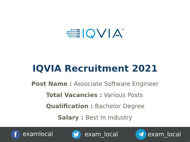 IQVIA Recruitment 2021 | Various Associate Software Engineer Jobs ...