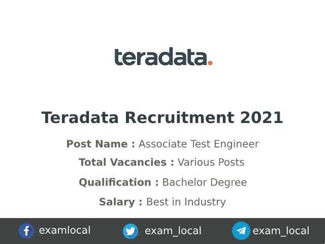 Teradata Recruitment 2021 | Various Associate Quality Engineer Jobs ...