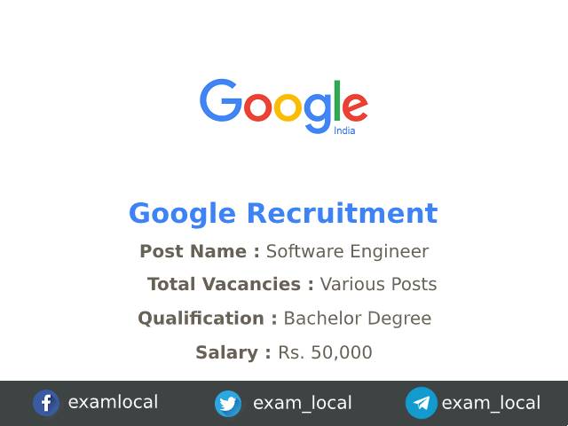 Google Recruitment 2022 | Various Software Engineer Jobs - ExamLocal.in