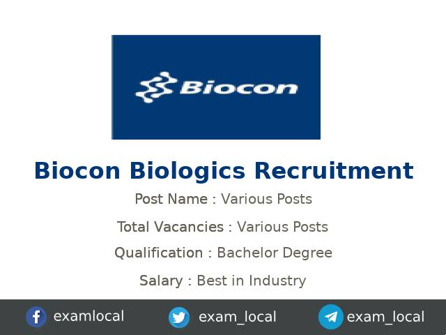 Biocon Biologics Recruitment 2023 | Various Executive Jobs - ExamLocal.in