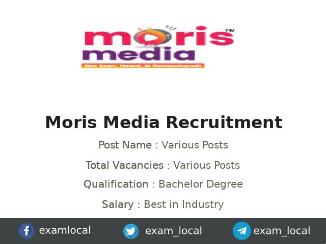 Moris Media Recruitment 2023 | Various SENIOR JAVASCRIPT DEVELOPER Jobs - ExamLocal.in