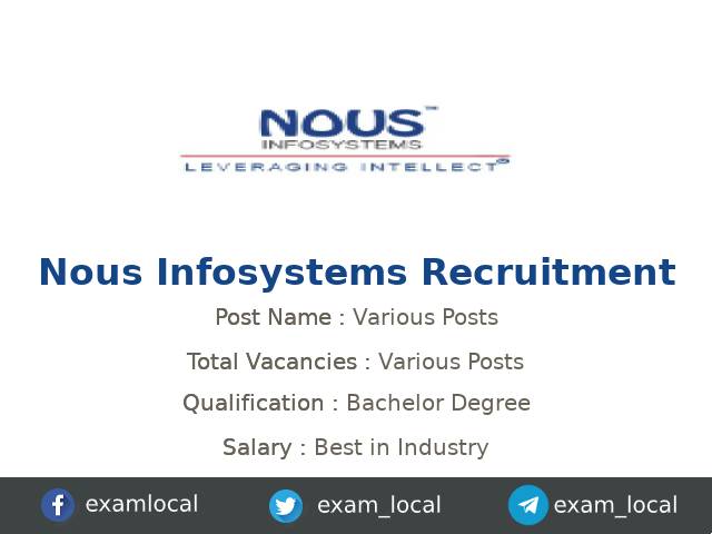 Nous Infosystems Recruitment 2023 | Various UI Architect Jobs - ExamLocal.in