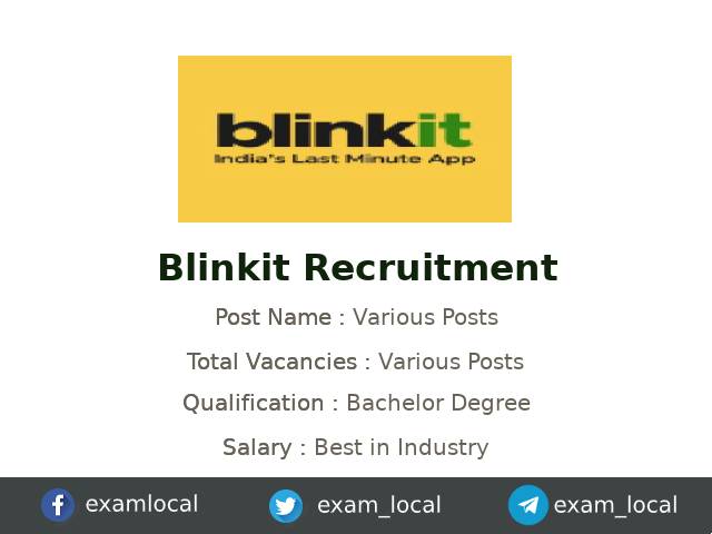 Blinkit Recruitment 2024 | Various Assistant Manager Jobs - ExamLocal.in