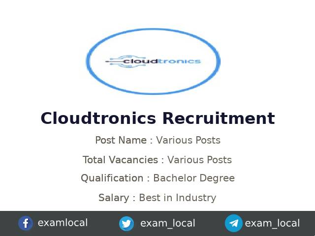 Cloudtronics Recruitment 2024 | Various Web Developer Jobs - ExamLocal.in