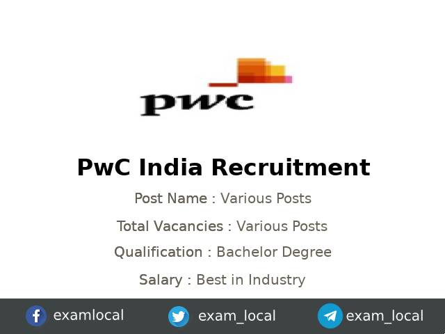 PwC India Recruitment 2025 | Various React Developer Jobs - ExamLocal.in